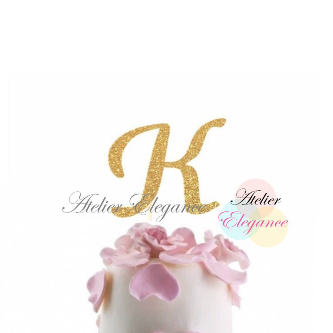 Lots Colors, Monogram Cake Topper, Monogram K Cake Topper, Initials ...