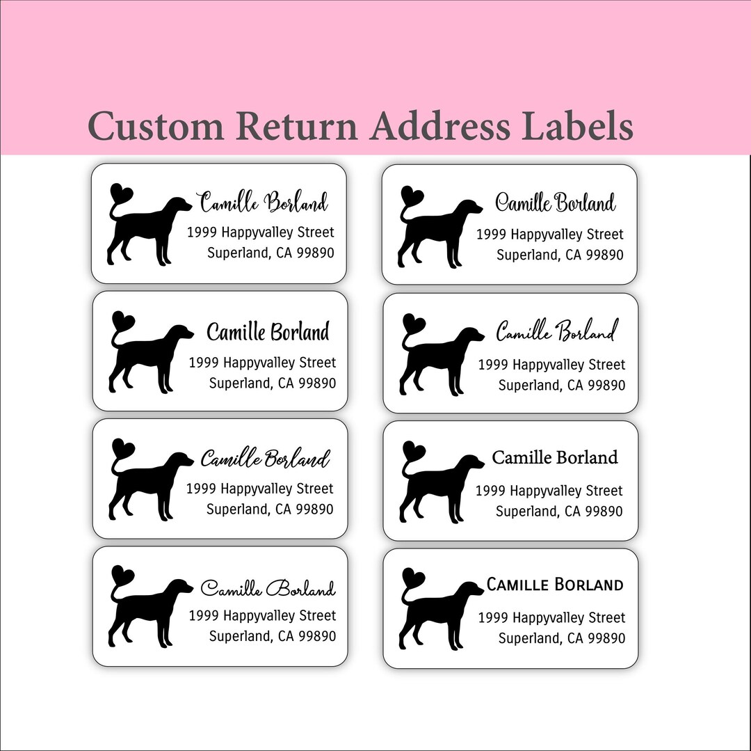Dog Return Address Label, Custom Label, Envelope Labels, Name Address ...