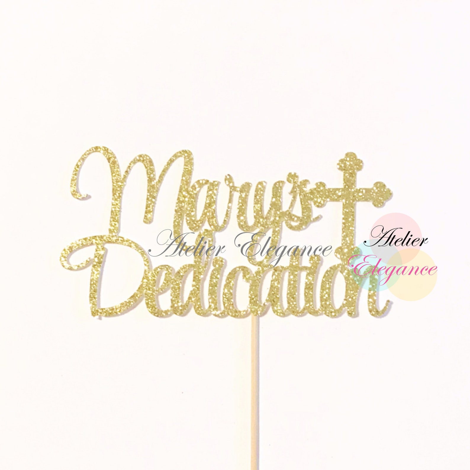 Any Name, Dedication Cake Topper, God Bless Cake Topper, Personalized ...