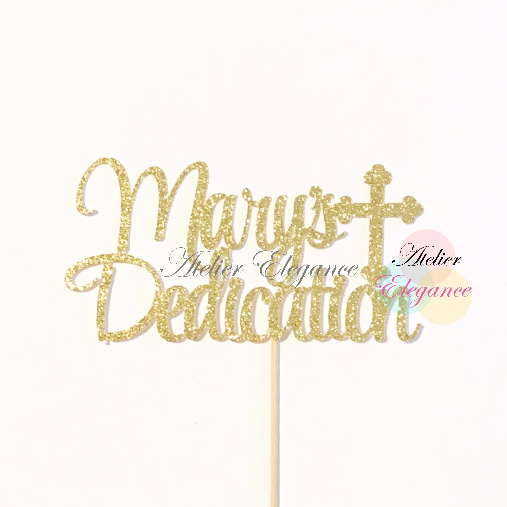 Any Name, Dedication Cake Topper, God Bless Cake Topper, Personalized ...