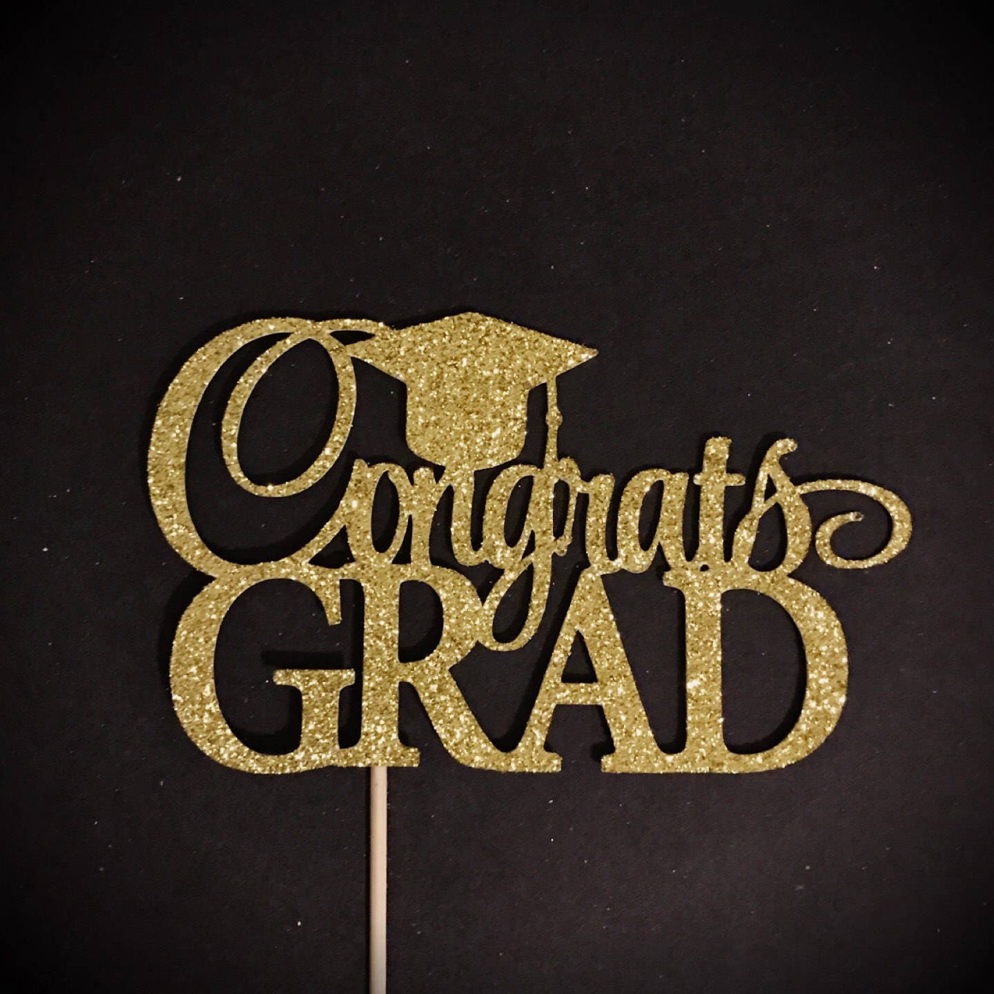 Congrats Grad Cake Topper Happy Graduation Cake Topper | Etsy