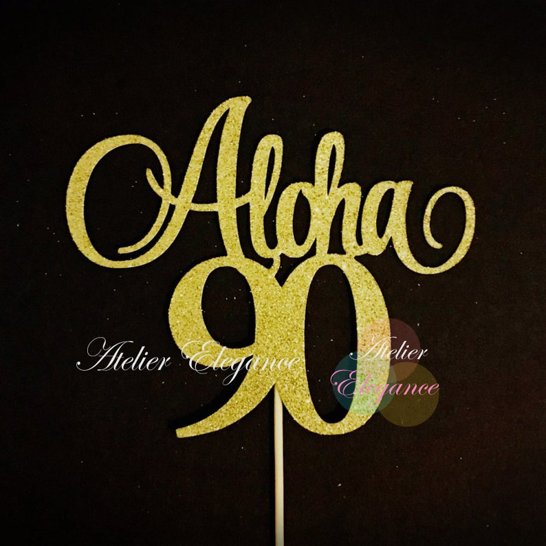 Aloha 90 Topper Hello 90 Cake Topper Tropical 90th Birthday - Etsy