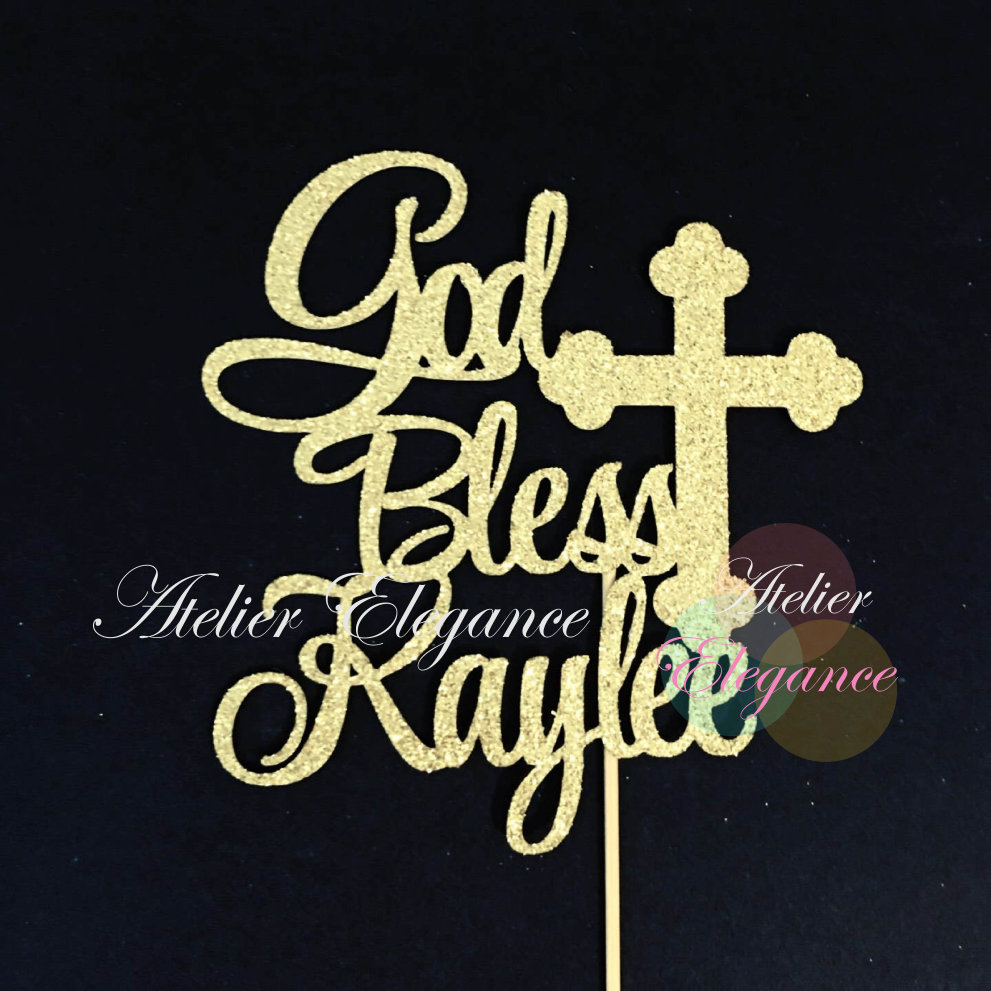 Personalized God Bless Cake Topper Baptism Cake Topper - Etsy Canada