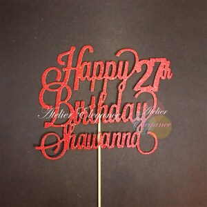 ANY Name ANY Age, Happy 27th Birthday Cake Topper, Twenty Seven Topper ...