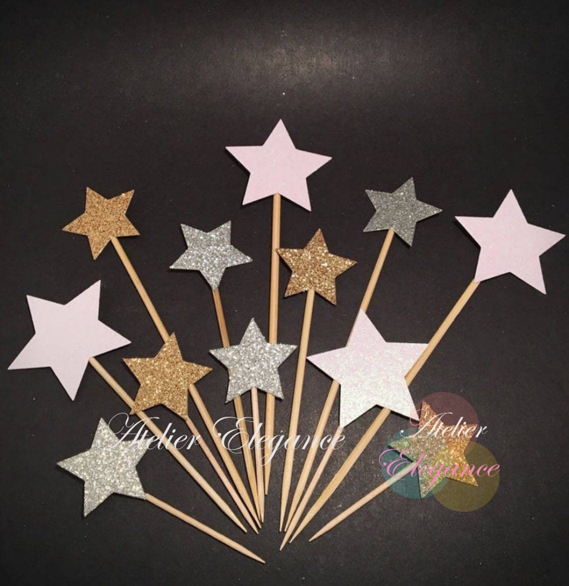 Set-glitter Star Cake Topper, Twinkle Twinkle Little Star Cake Topper ...