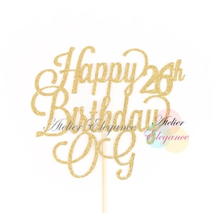 ANY Name ANY Age, Happy 26th Birthday Cake Topper, Twenty Six Topper ...