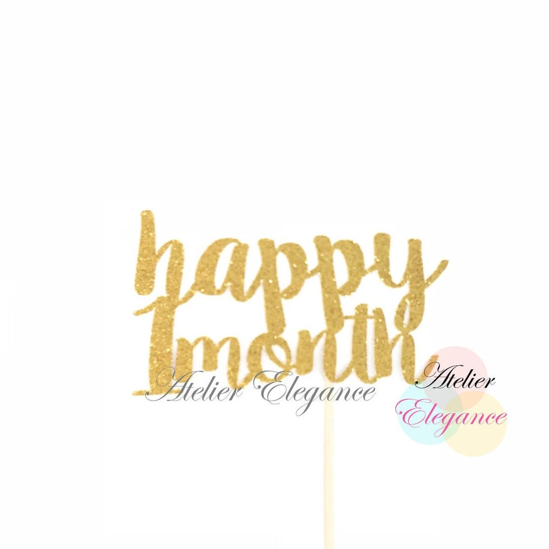 1 Month Birthday Cake Topper, Happy 1 Month Cake Topper, 1 Month Cake ...