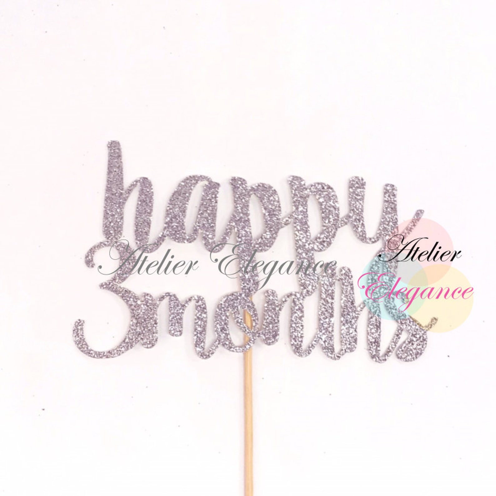 3 Months Birthday Cake Topper, Happy 3 Months Cake Topper, 3 Months ...