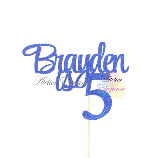 Any Name Personalized Five Cake Topper 5th Birthday Cake - Etsy