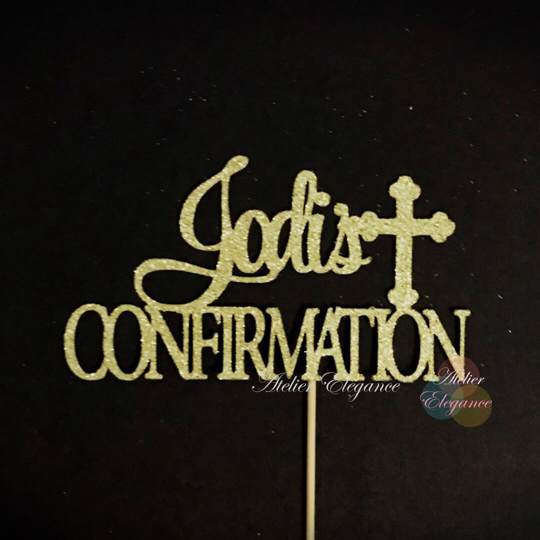 Any Name, Custom Confirmation Cake Topper, Christening Cake Topper, God ...