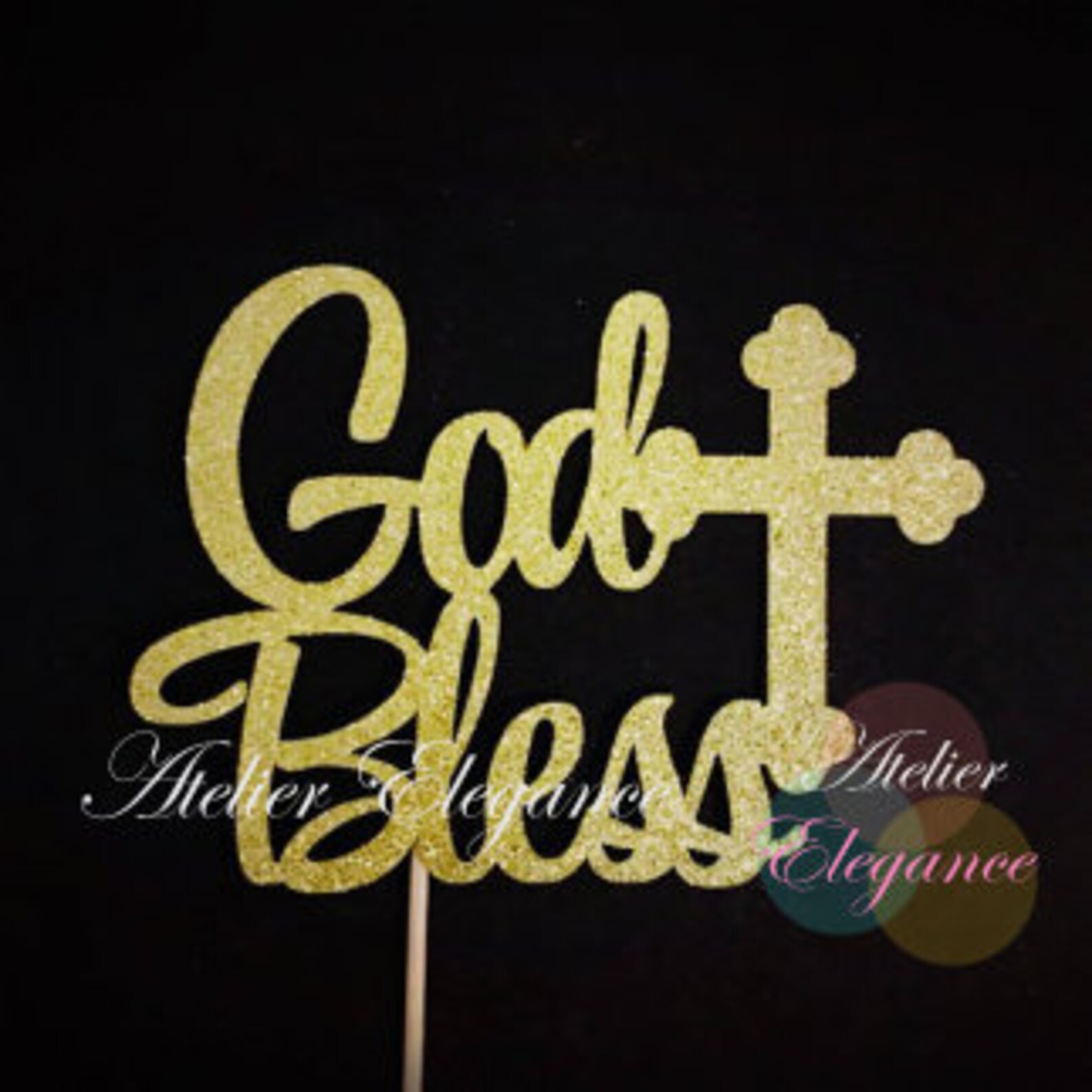 God Bless Cake Topper, Baptism Cake Topper, Christening Cake Topper ...