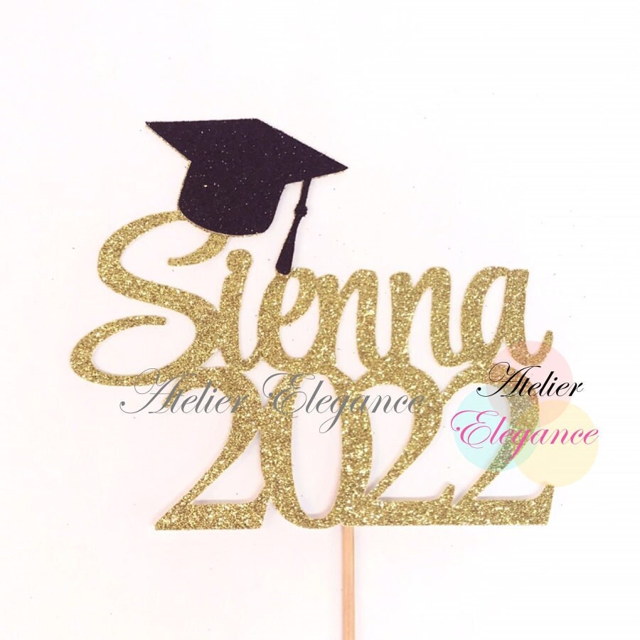 ANY NAME Congrats Grad 2022 Cake Topper Happy Graduation - Etsy
