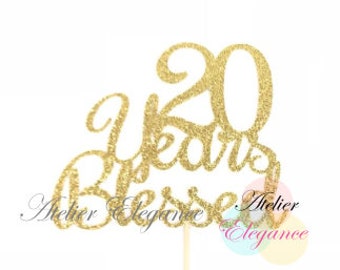 20 Cake Topper 20th Birthday Anniversary Twentieth Twenty - Etsy