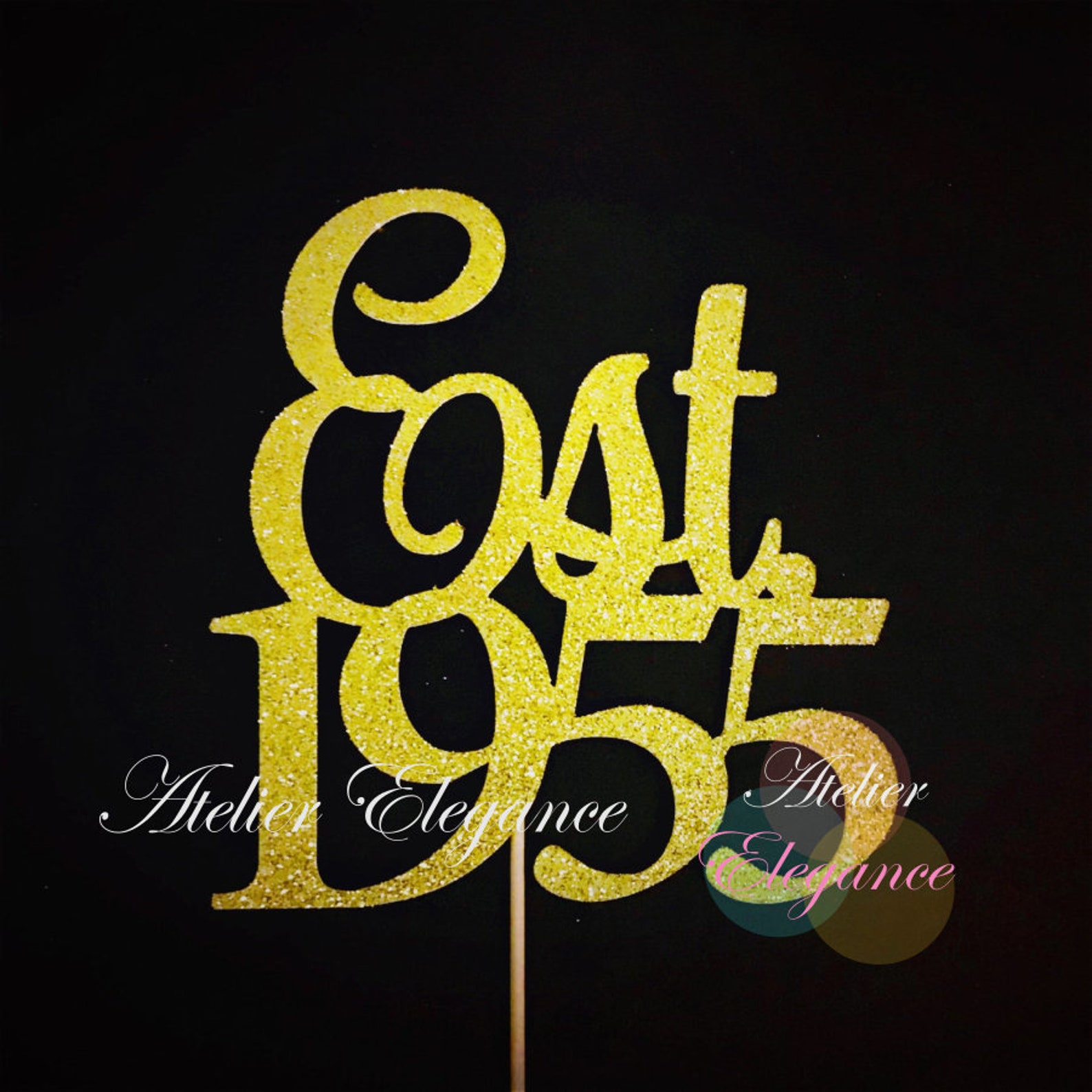 Established in 1955 Cake Topper, Est 1955 Cake Topper, Birth Year Cake ...