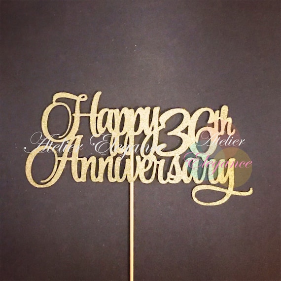 Happy 36th Anniversary Cake Topper 36th Anniversary Cake - Etsy