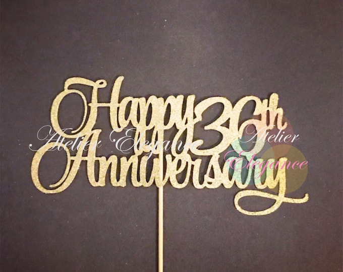 Happy 36th Anniversary Cake Topper 36th Anniversary Cake - Etsy