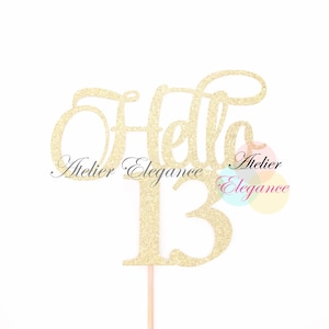 Hello 13 Cake Topper, 13th Birthday Cake Topper, 13th Birthday Party ...