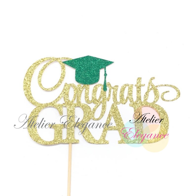 Congrats Grad Cake Topper Happy Graduation Cake Topper - Etsy