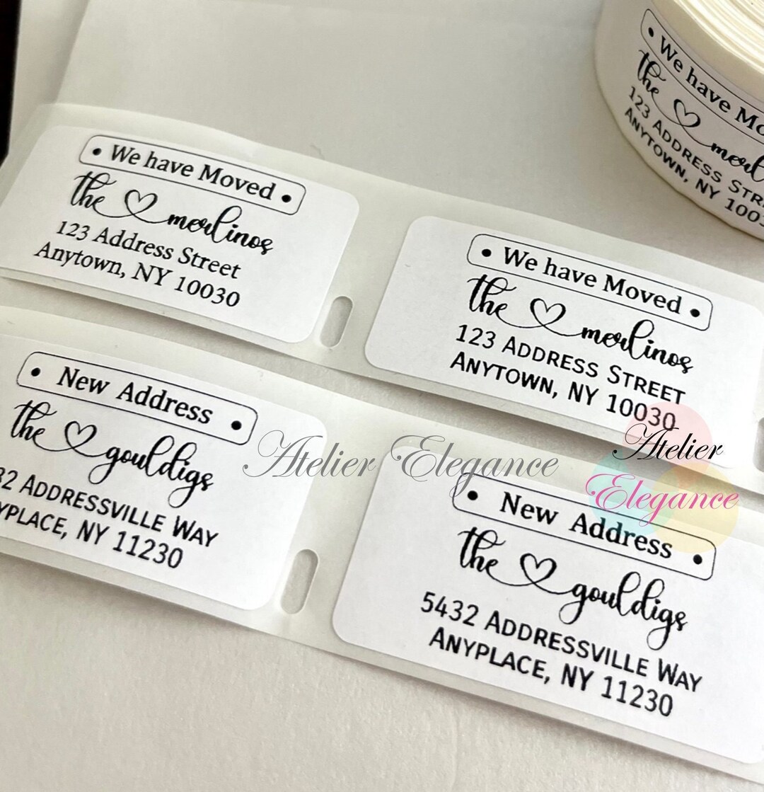 New Address Label, We've Moved Labels, Return Address Label, Custom ...