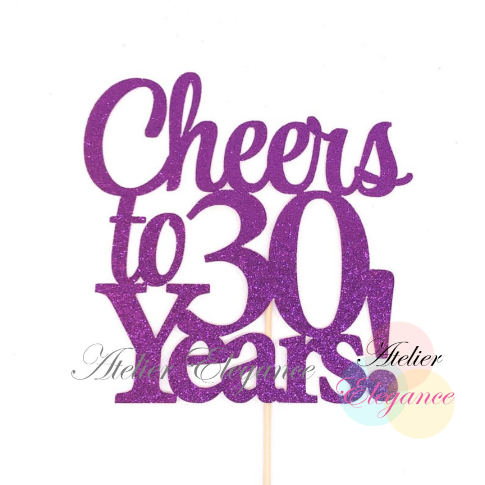 30th Birthday Cake Topper Cheers to 30 Years Cake Topper - Etsy Canada