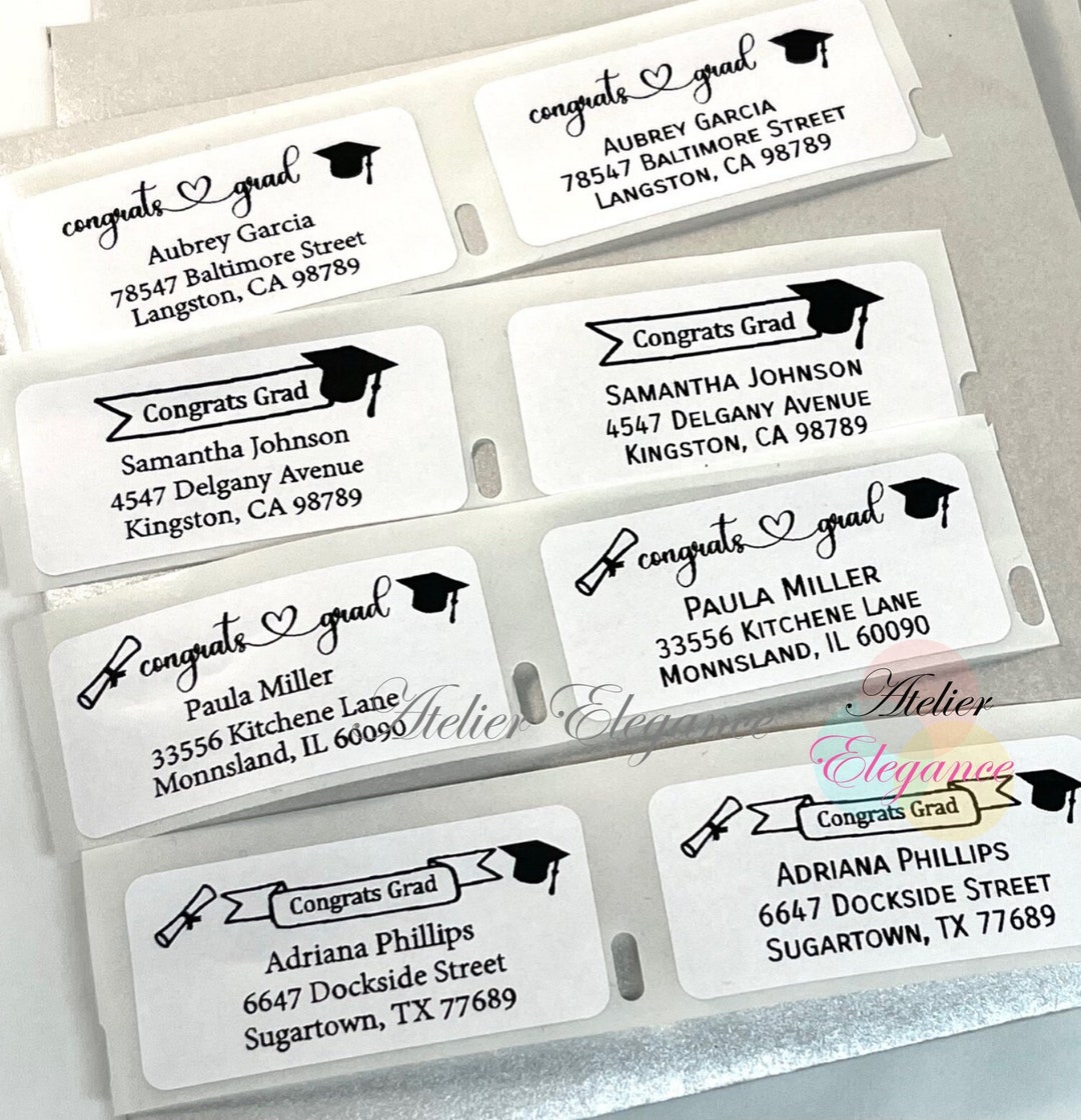 Congrats Grad Labels, Congrats Grad Address Label, Return Address Label ...