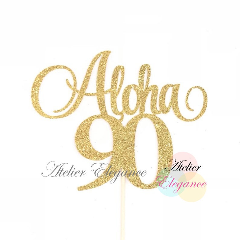Aloha 90 Topper Hello 90 Cake Topper Tropical 90th Birthday - Etsy