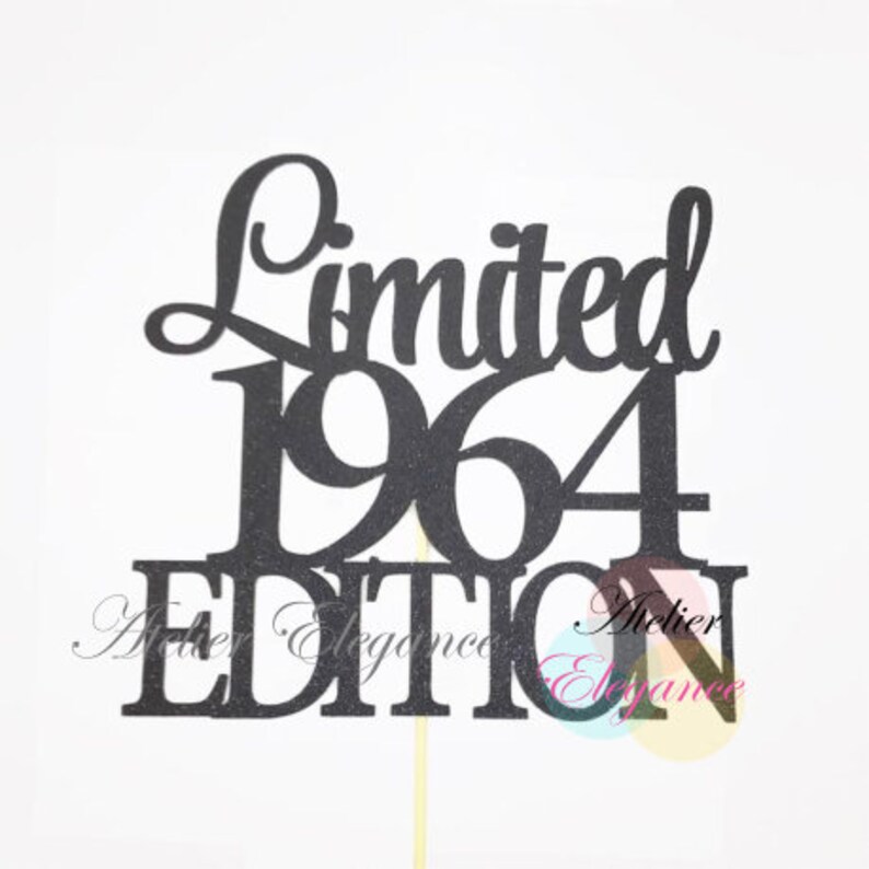 Limited 1964 Edition Cake Topper, Birth Year Cake Topper, 62nd Birthday ...
