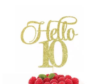 Ten Cake Topper 10th Birthday Decorations Tenth Birthday