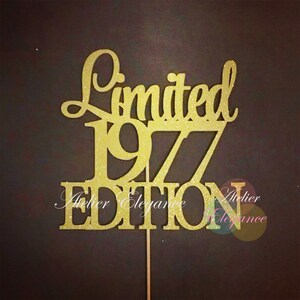 Limited 1977 Edition Cake Topper, Birth Year Cake Topper, 48th Birthday ...