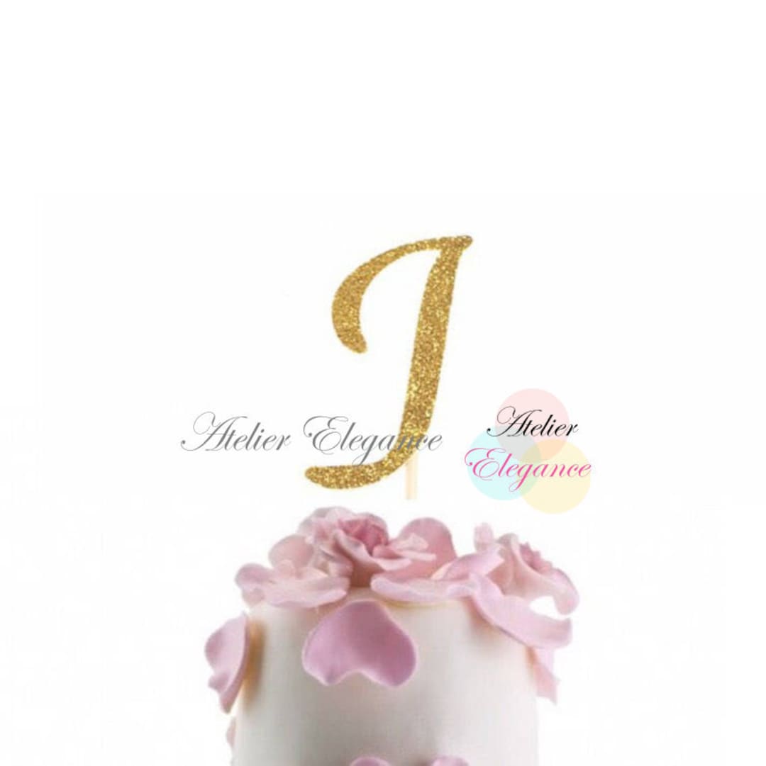 Lots Colors, Monogram Cake Topper, Monogram J Cake Topper, Initials ...