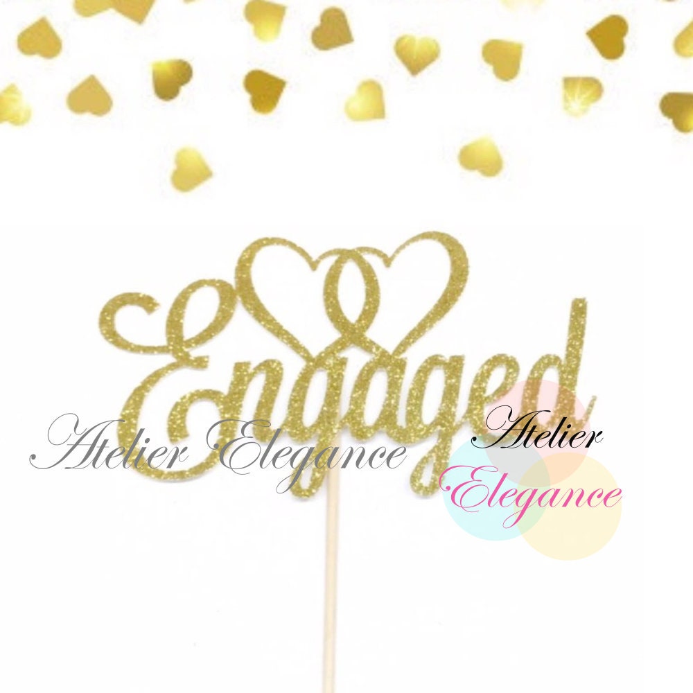 Engagement Cake Topper, Engaged Cake Topper, Bridal Shower Cake Topper ...