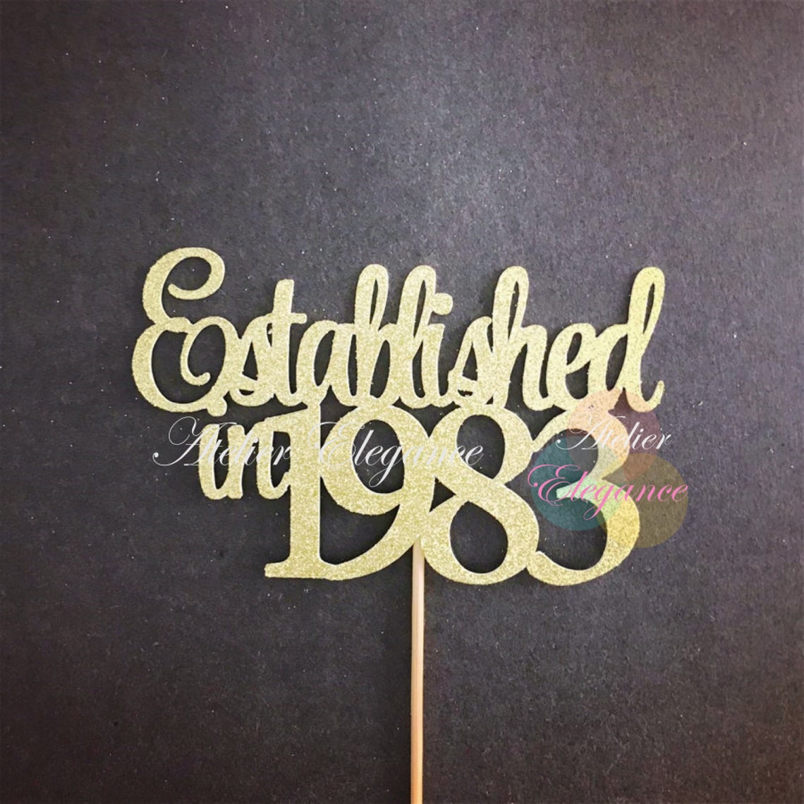 Established in 1983 Cake Topper Birthday Cake Topper Birth - Etsy
