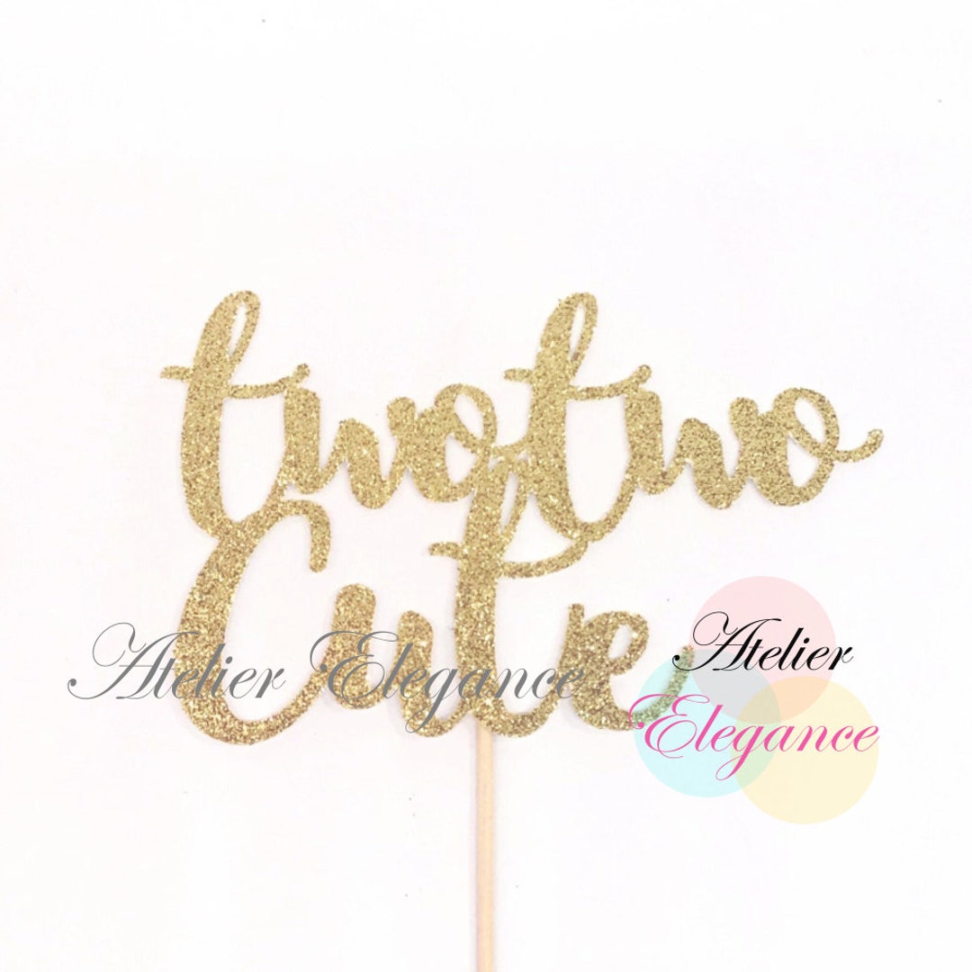 Two Two Cute Cake Topper, 2 Cake Topper, Two Cute Cake Topper, 2nd ...