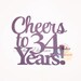 34th Birthday Cake Topper, Cheers to 34 Years Cake Topper, 34th ...