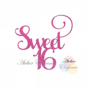 Sweet 16 Cake Topper, 16th Birthday Topper, Teenager Birthday, Sweet ...