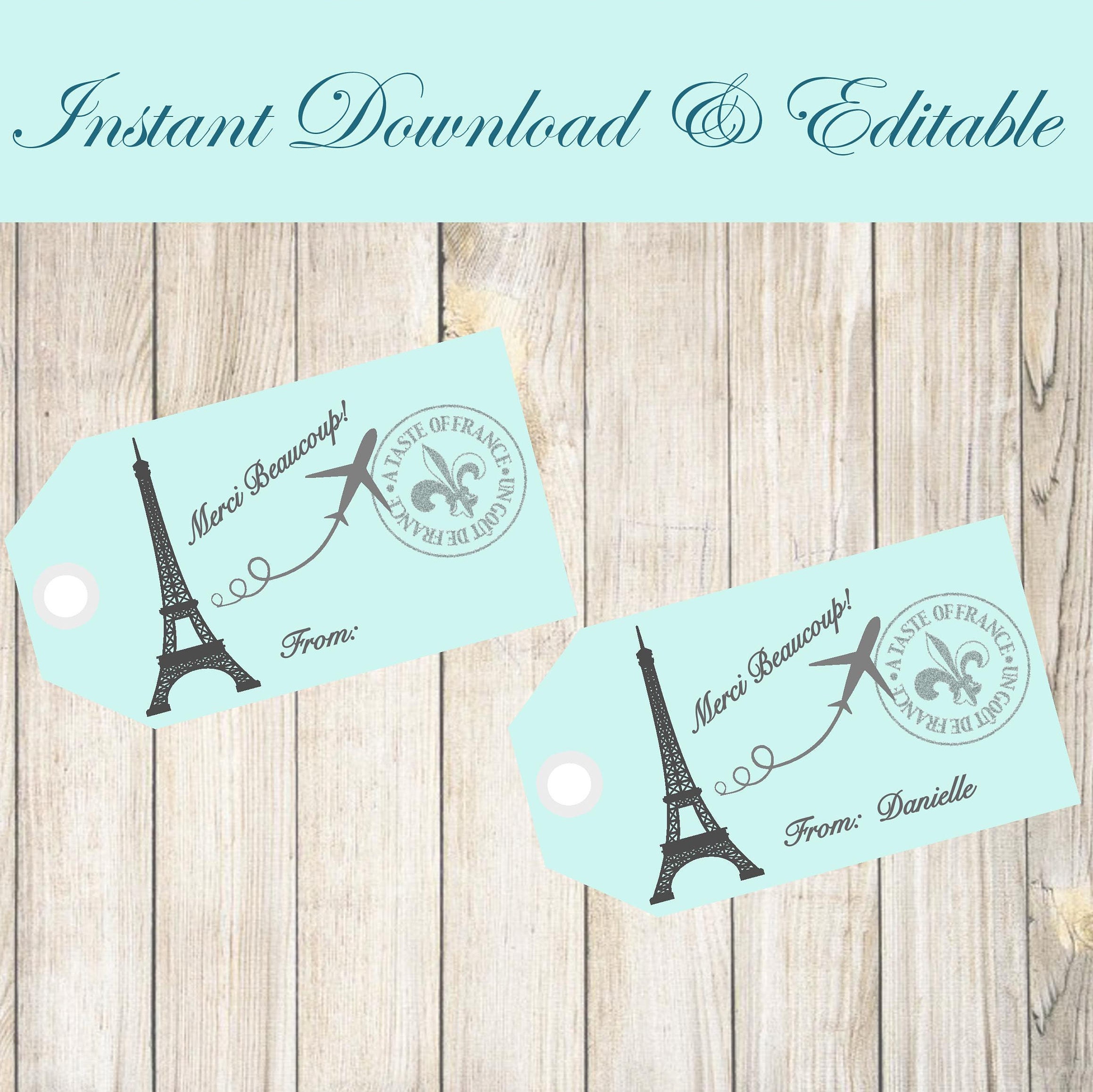 Editable-paris Favor Tags Paris Theme Favor Tags Bridal | Etsy