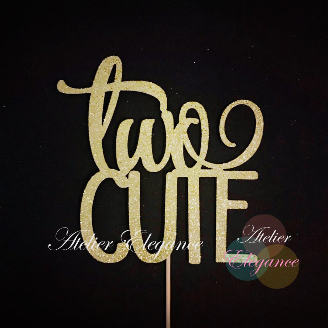 Two Cute Cake Topper, 2 Cake Topper, Two Cake Topper, 2nd Birthday Cake ...