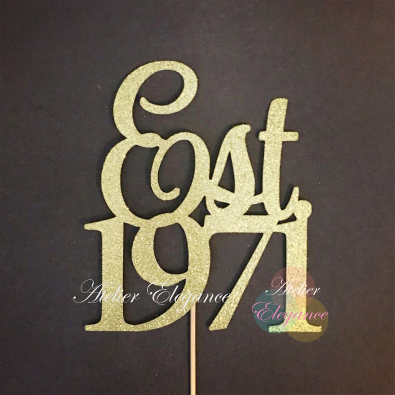 Established in 1971 Cake Topper Est 1971 Cake Topper Birth | Etsy