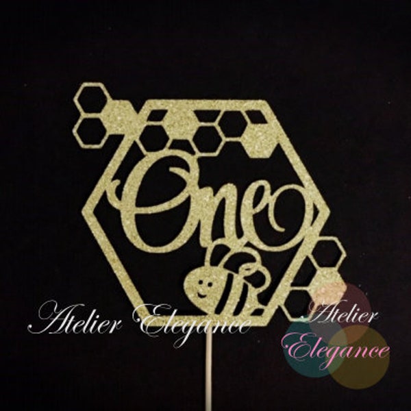 Bee 1st Birthday Cake Topper - Etsy