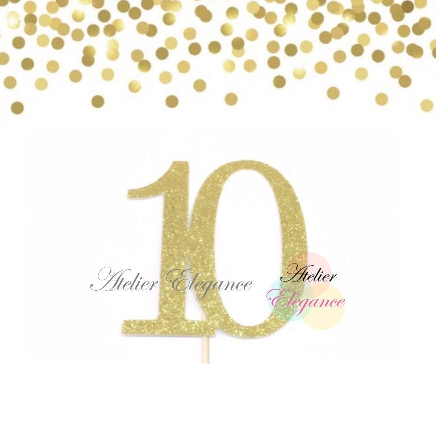 10 Cake Topper Ten Cake Topper Tenth Birthday Cake Topper - Etsy