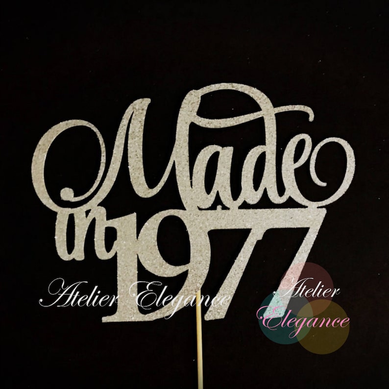 Made in 1977 Cake Topper Birthday Cake Topper Birth Year | Etsy