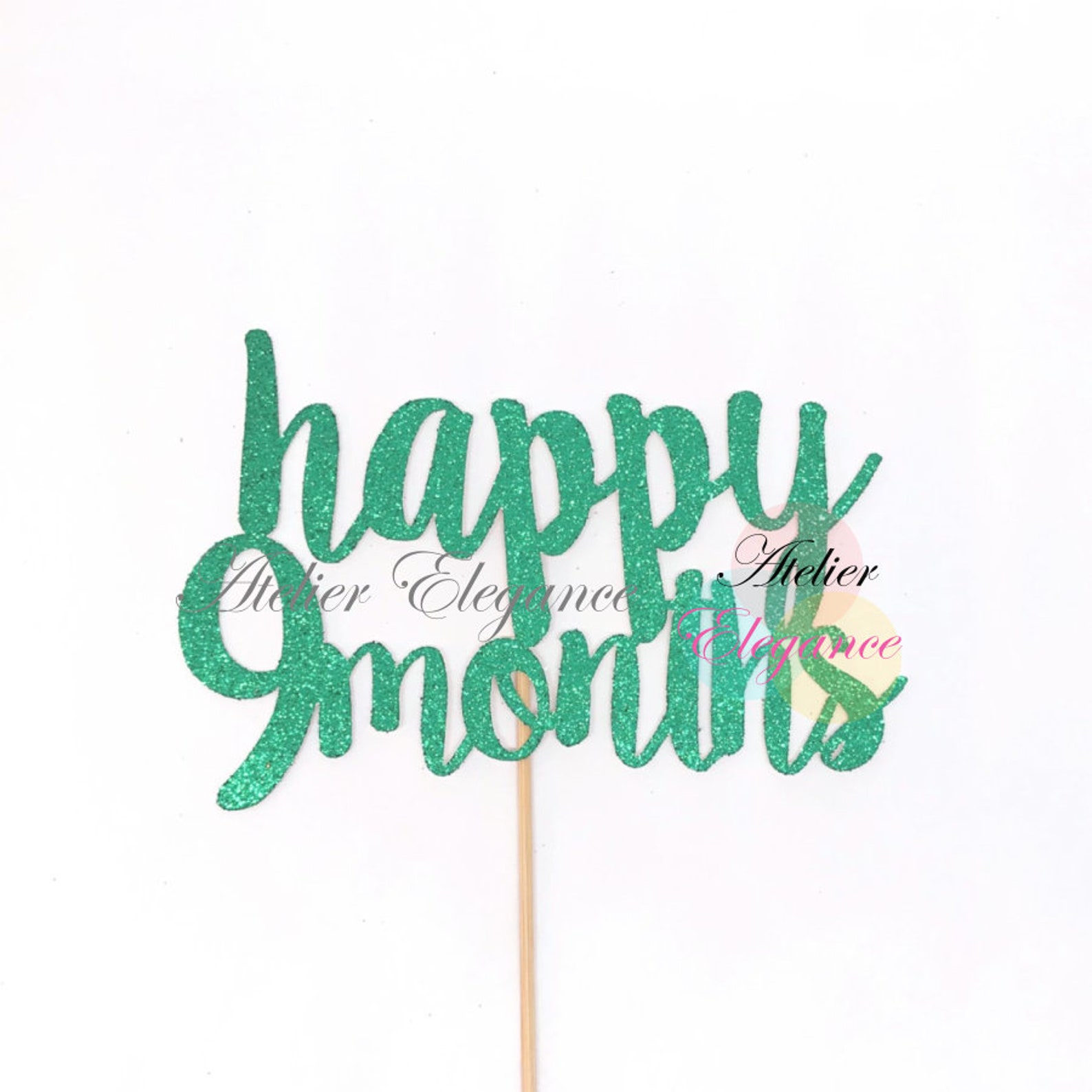 9 Months Birthday Cake Topper, Happy 9 Months Cake Topper, 9 Months ...