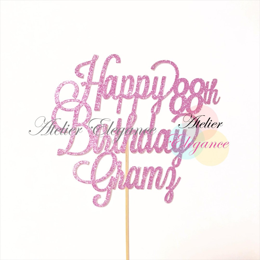 ANY Name ANY Age, 88th Birthday Cake Topper, 88th Birthday Party ...