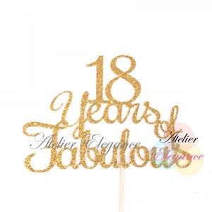 18 años de fabuloso topper de pastel, topper de pastel de cumpleaños ...