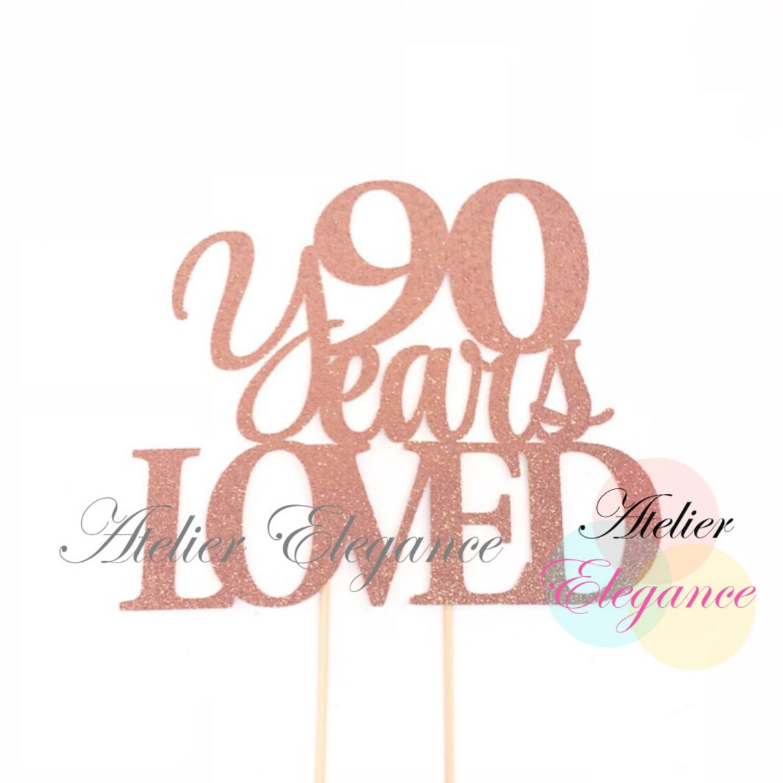 90 Years Loved Cake Topper 90 Cake Topper 90th Anniversary | Etsy Canada