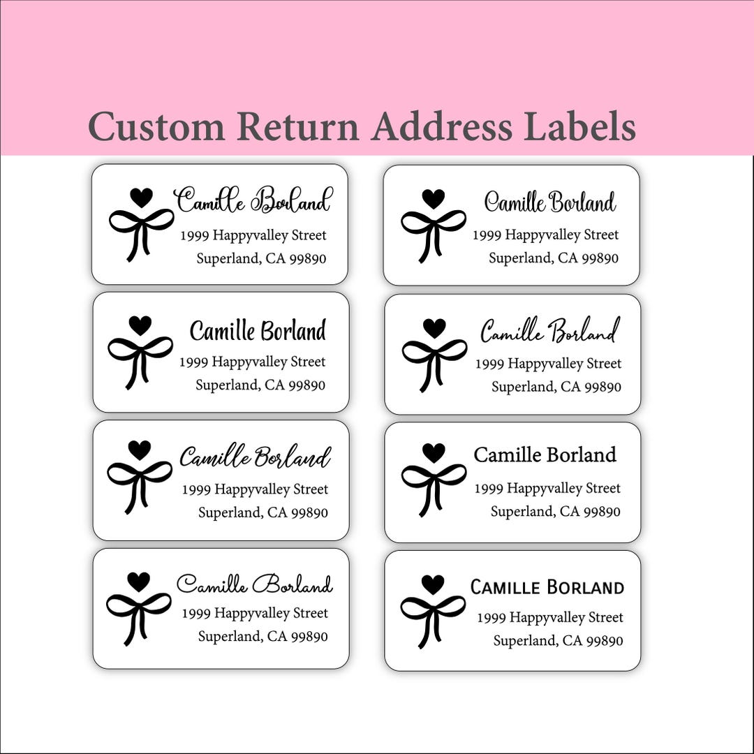 Return Address Label, Custom Label, Envelope Labels, Name Address ...