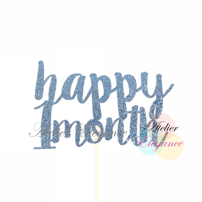 1 Month Birthday Cake Topper, Happy 1 Month Cake Topper, 1 Month Cake ...