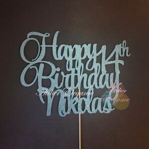 ANY Name ANY Age, 14th Birthday Cake Topper, Custom Name Cake Topper ...