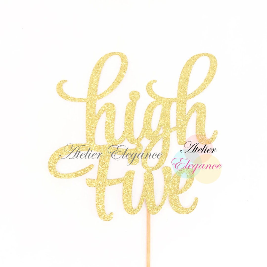 High Five Cake Topper, Hi Five Cake Topper, 5th Birthday Cake Topper, 5 ...