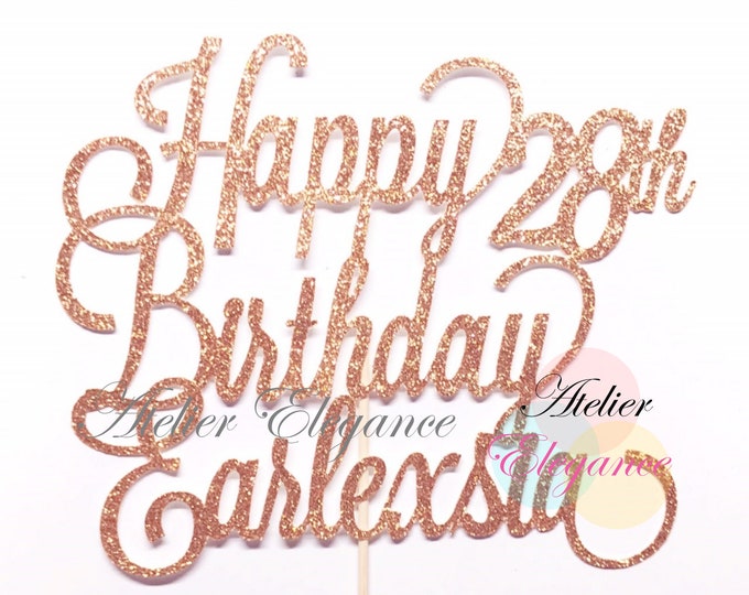 Twenty Eight Cake Topper / 28th Birthday Cake Topper / 28 Years Old ...